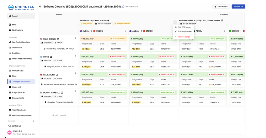 How to do a pre-voyage calculation