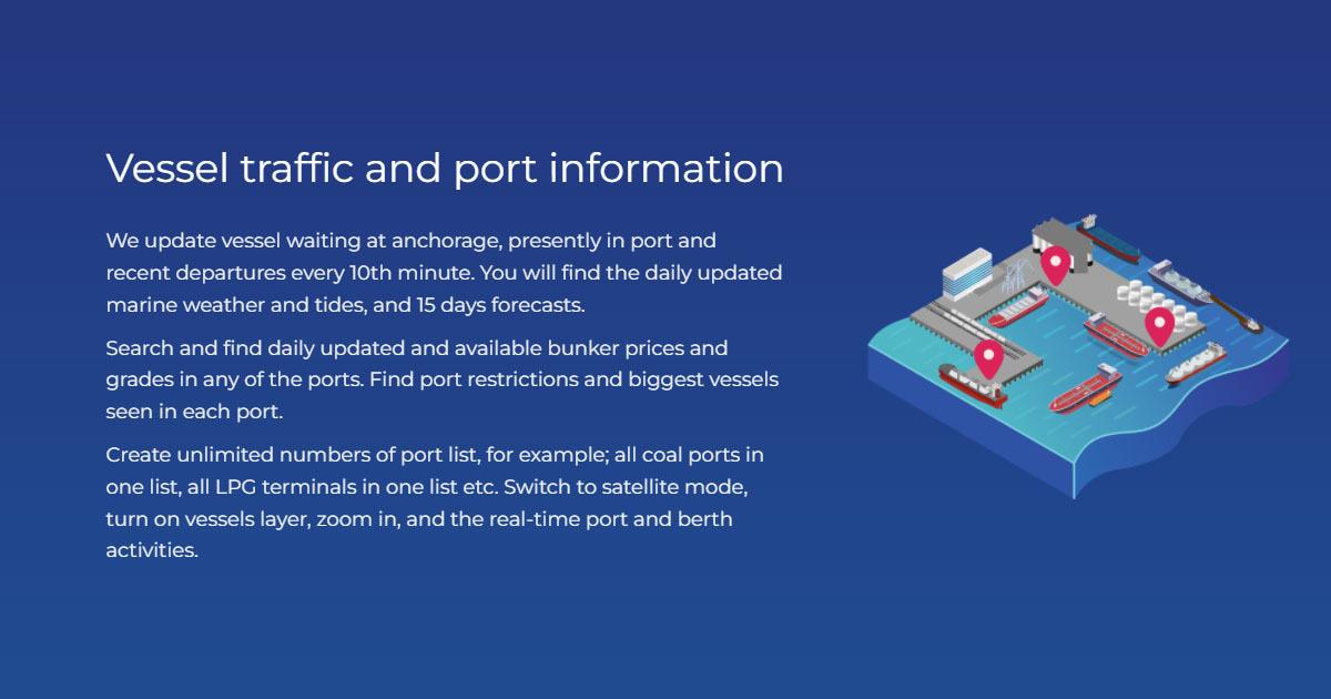 Port Data: More than 5,200 ports in the database