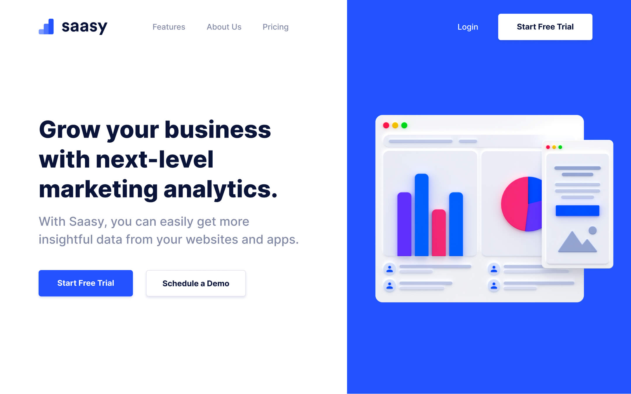 SaaS & Tech Startup Webflow Template - Saasy | BRIX Templates