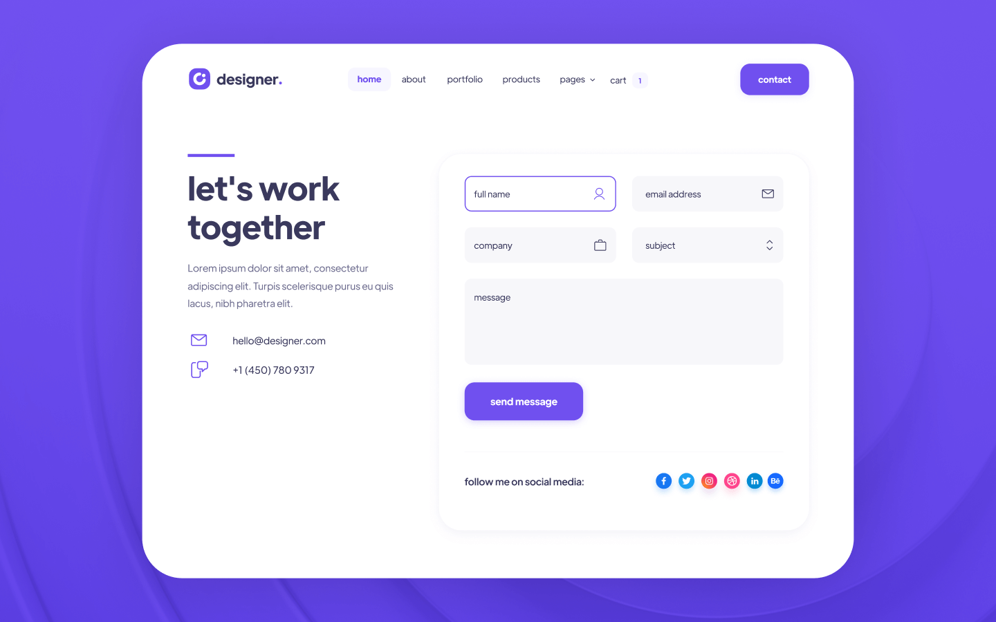 Design Portfolio Webflow Template - Designer | BRIX Templates