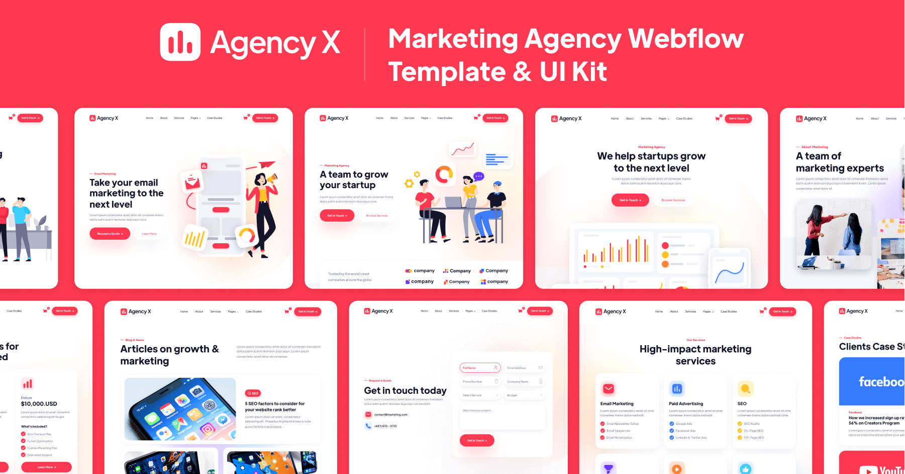 Marketing Agency Webflow Template & UI Kit - Agency X | BRIX Templates