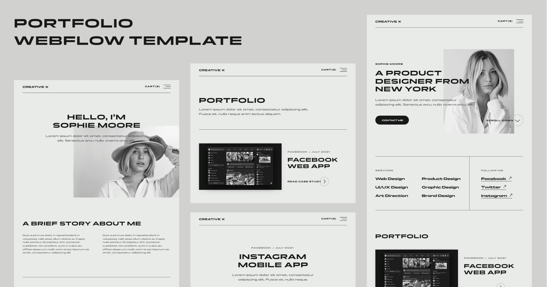 Minimal Portfolio Webflow Template - Creative X | BRIX Templates