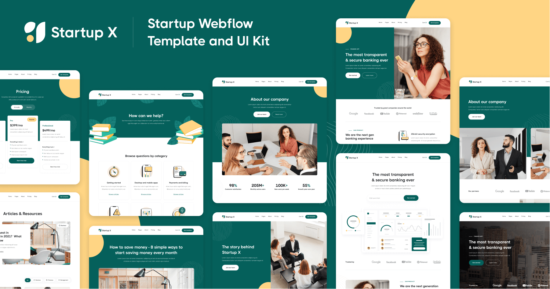 Multipurpose Startup Webflow Template & UI Kit - Startup X | BRIX Templates