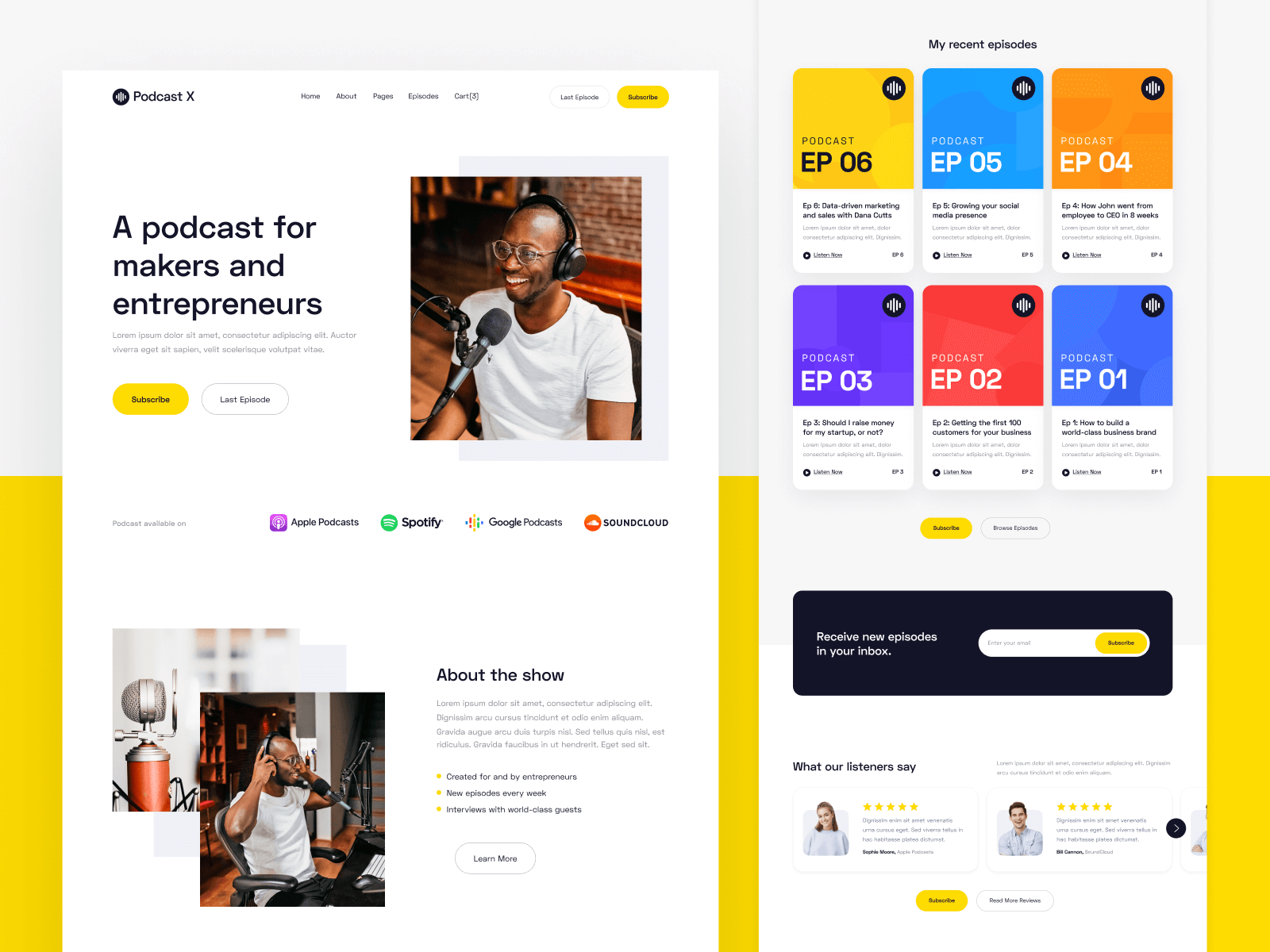 Podcaster and Podcast Webflow Template - Podcast X | BRIX Templates