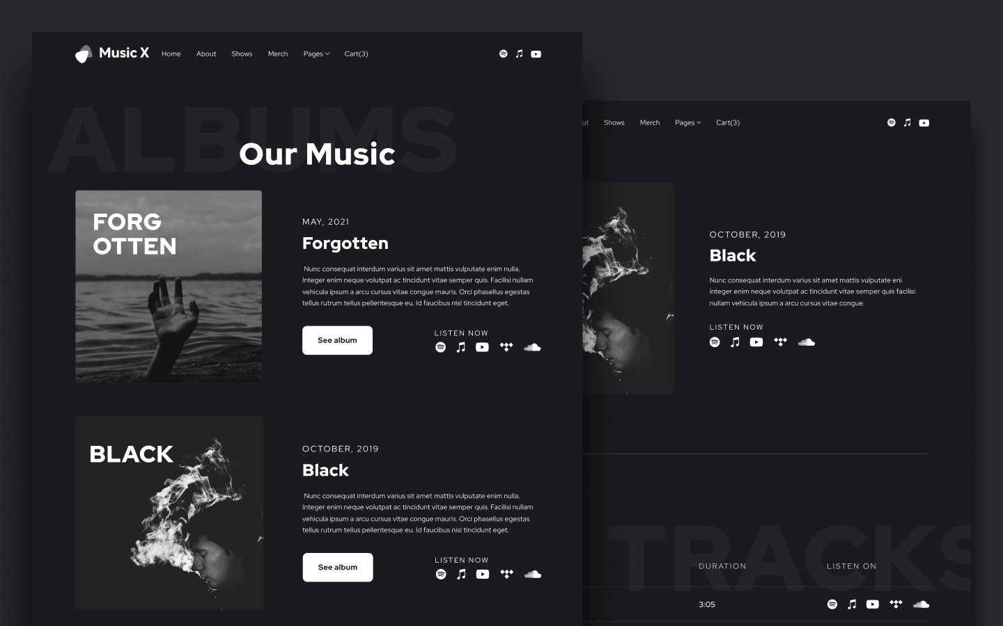 Musician and Music Band Webflow Template - Music X | BRIX Templates