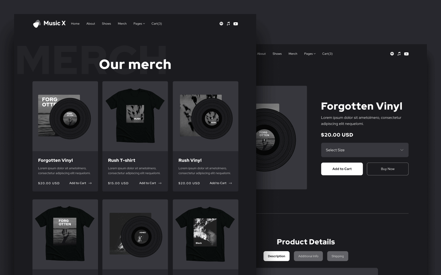 Musician and Music Band Webflow Template - Music X | BRIX Templates