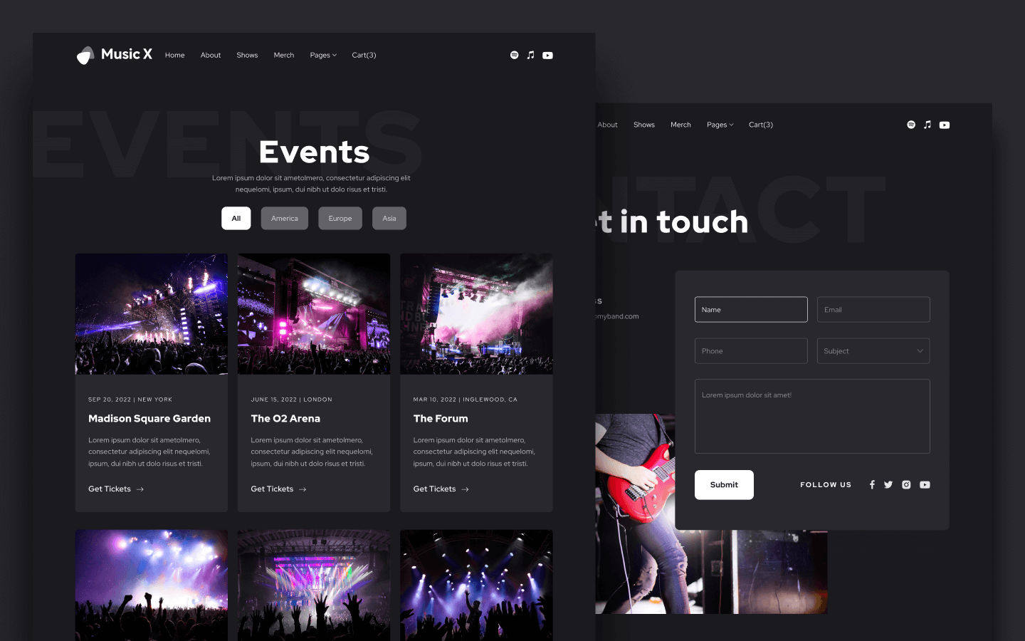 Musician and Music Band Webflow Template - Music X | BRIX Templates