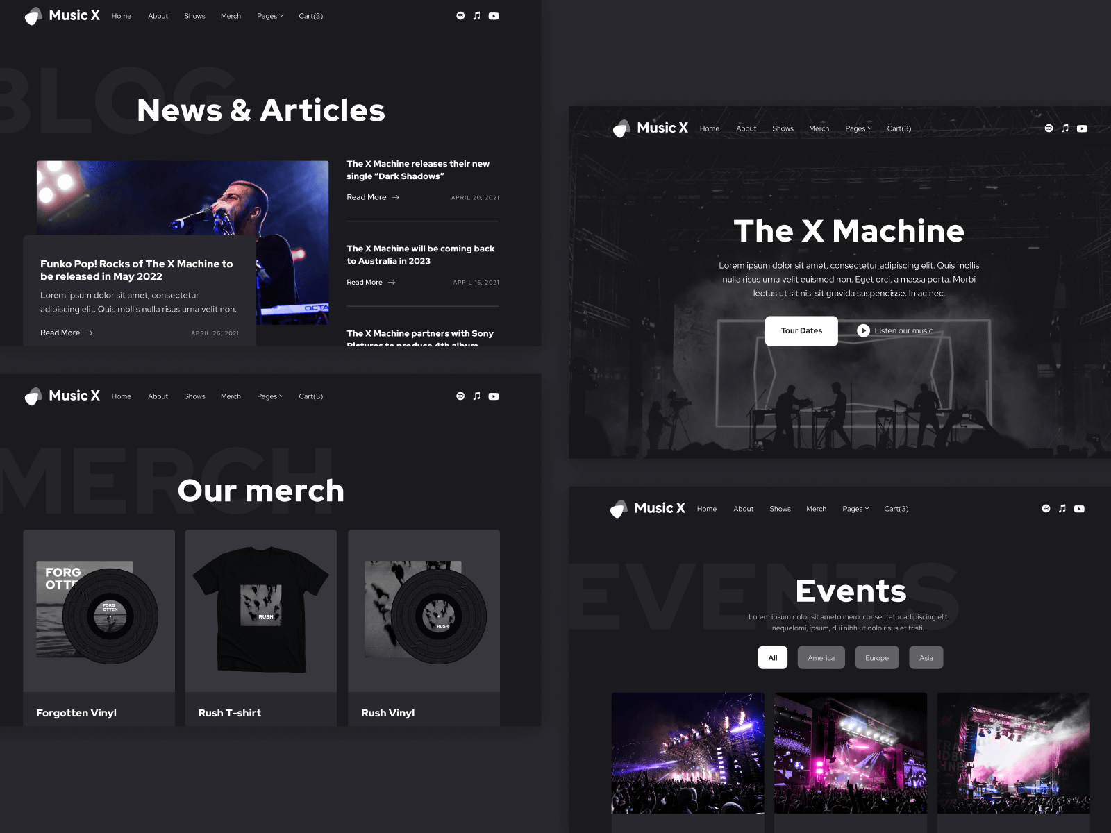 Musician and Music Band Webflow Template - Music X | BRIX Templates