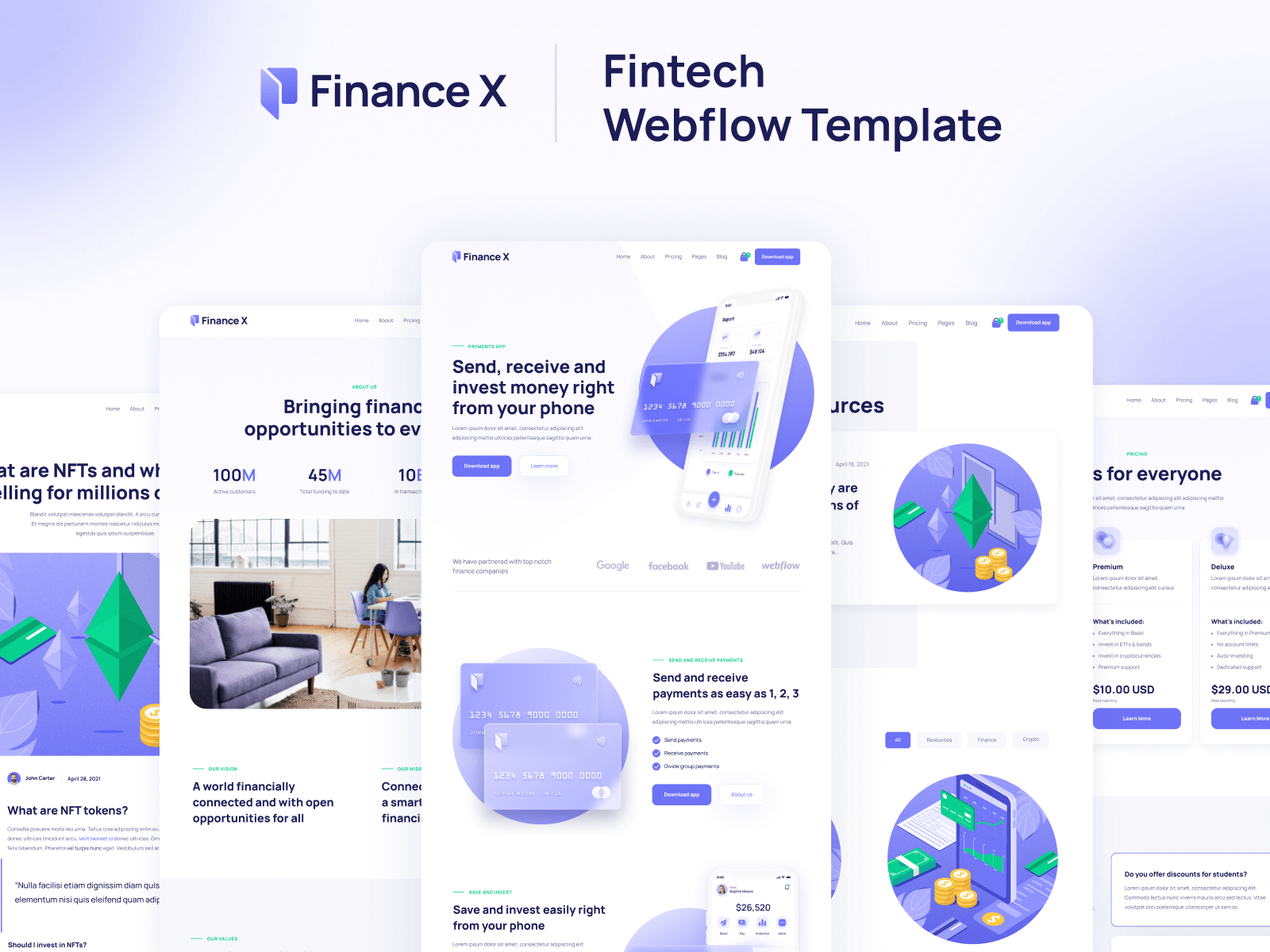 Finance & Fintech Webflow Template - Finance X | BRIX Templates