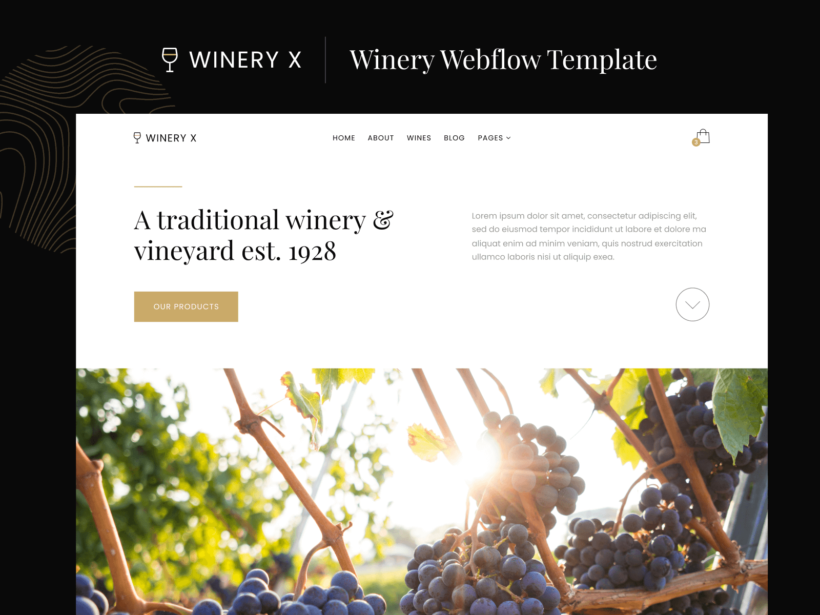 Vineyard and Winery Webflow Template - Winery X | BRIX Templates
