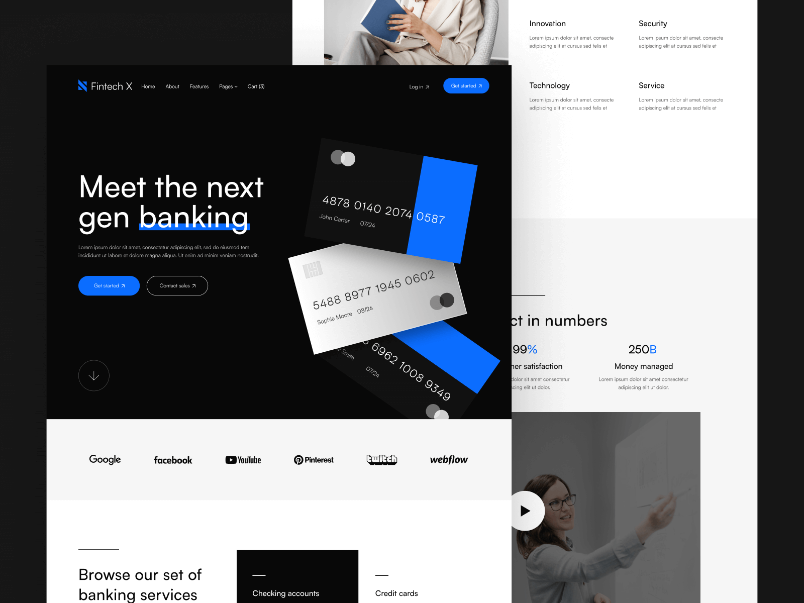 Fintech & Bank Webflow Template & UI Kit - Fintech X | BRIX Templates