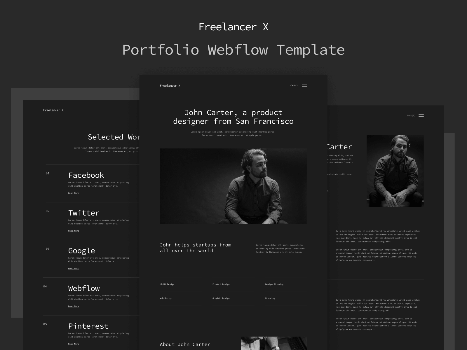 Freelancer Portfolio Webflow Template - Freelancer X | BRIX Templates