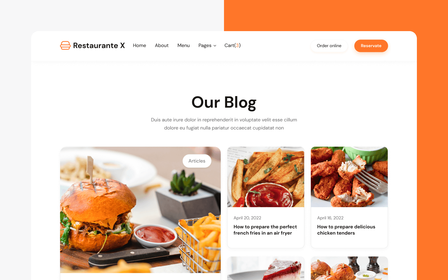 Online Restaurant Webflow Template - Restaurante X | BRIX Templates