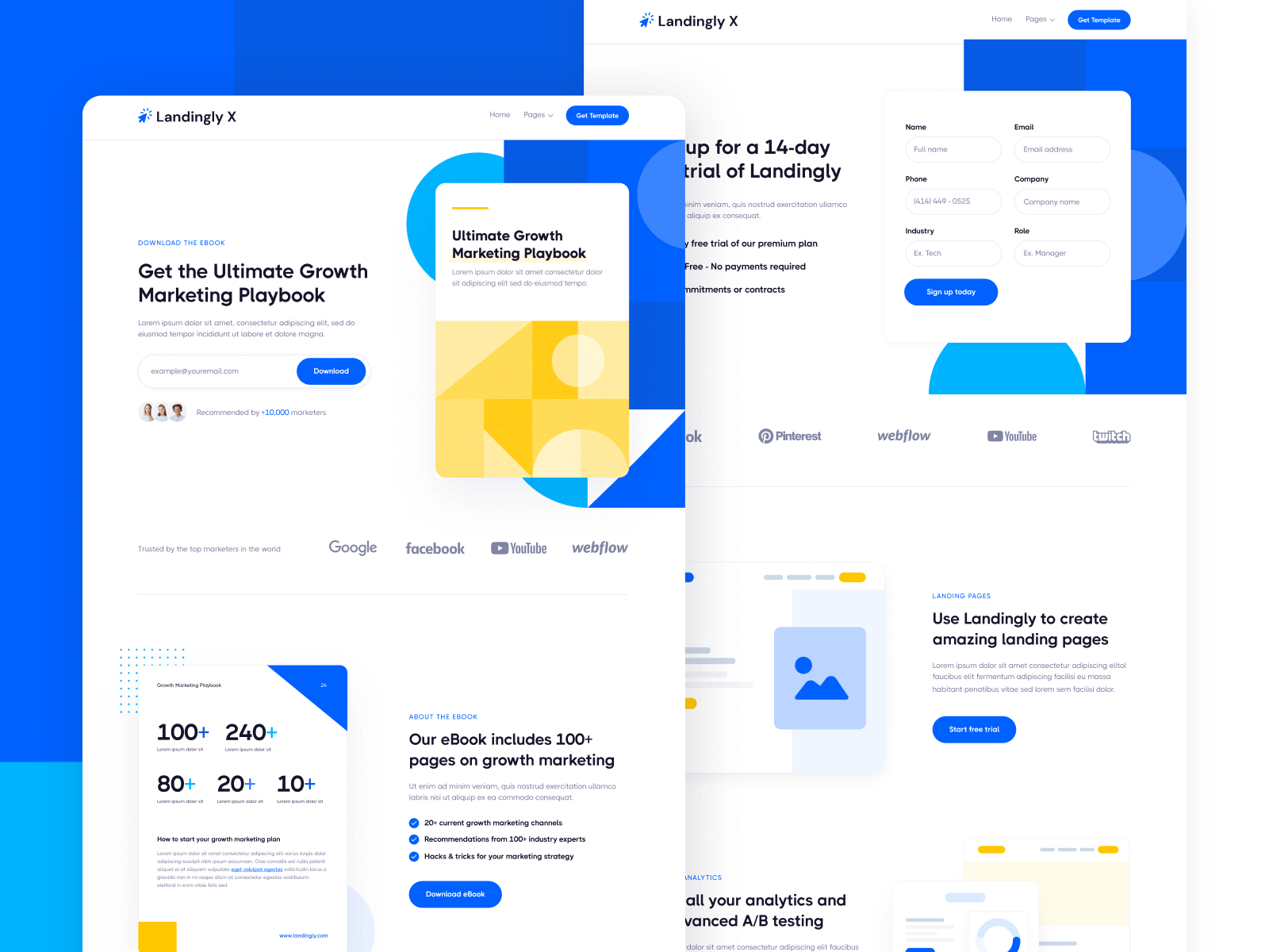 Landing Page Webflow Template - Landingly X | BRIX Templates