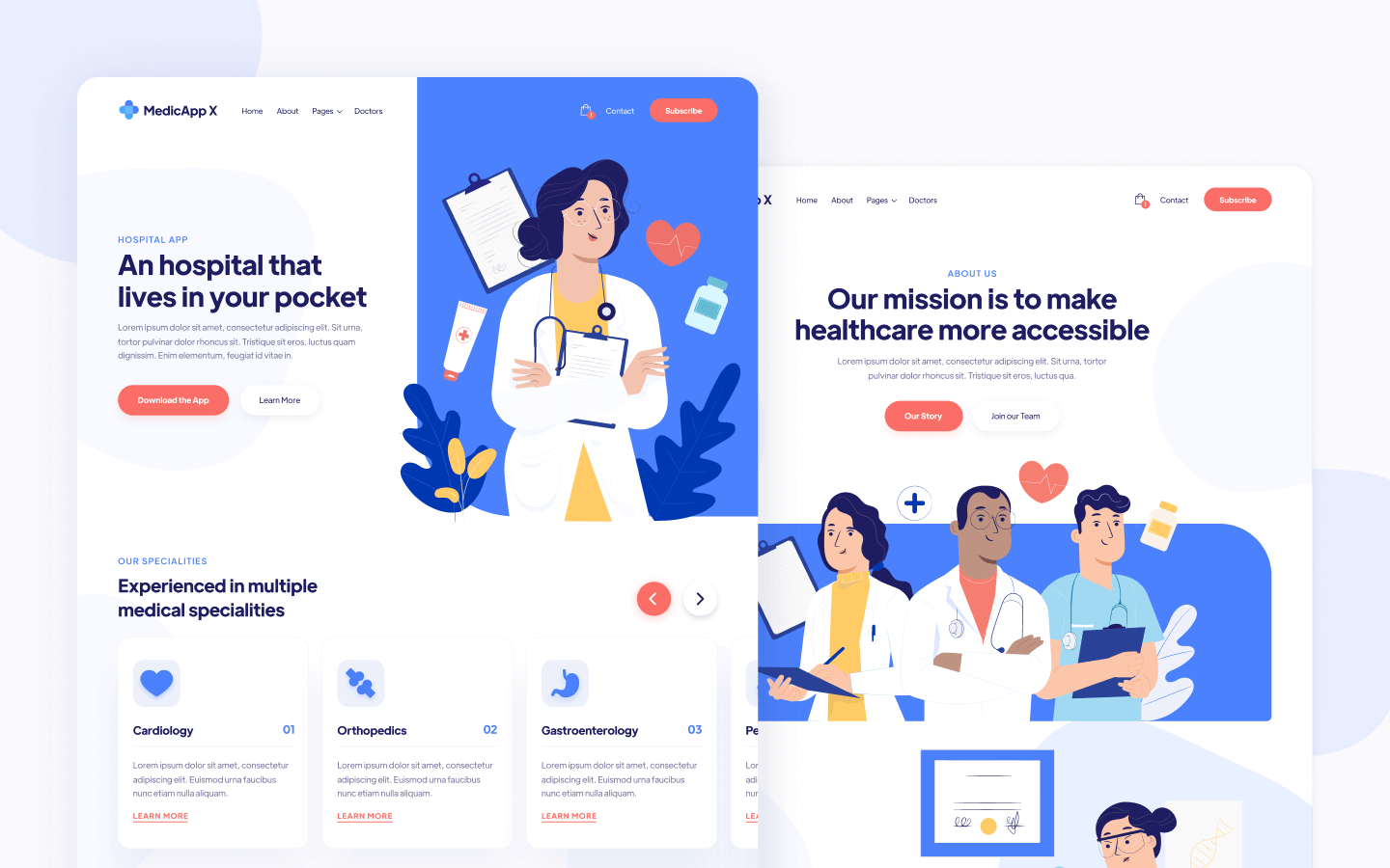Hospital & Health App Webflow Template - MedicApp X | BRIX Templates