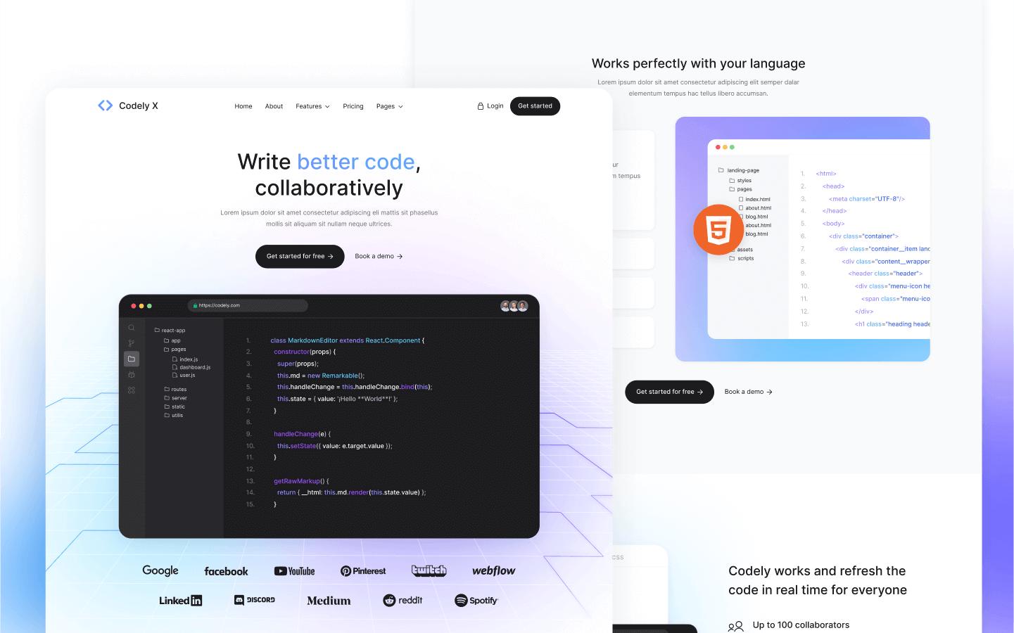 B2B SaaS Startup Webflow Template - Codely X | BRIX Templates