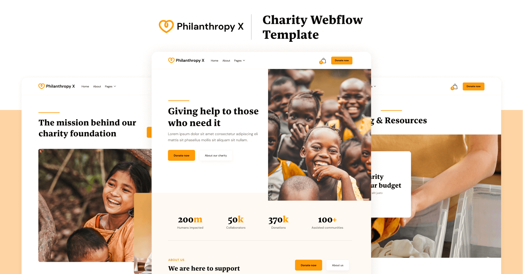 Charity Webflow Template - Philanthropy X | BRIX Templates