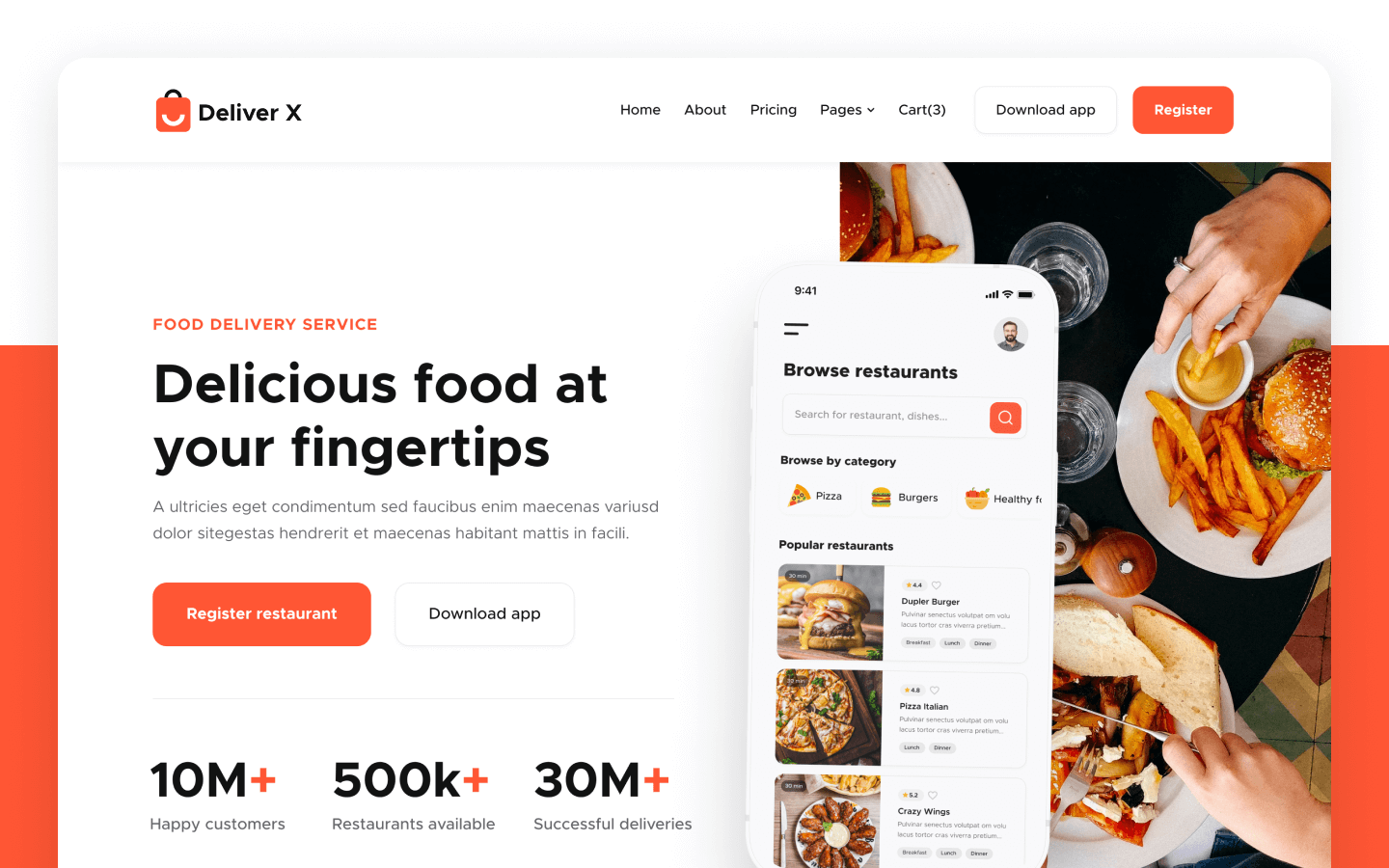 Delivery App Startup Webflow Template - Deliver X | BRIX Templates