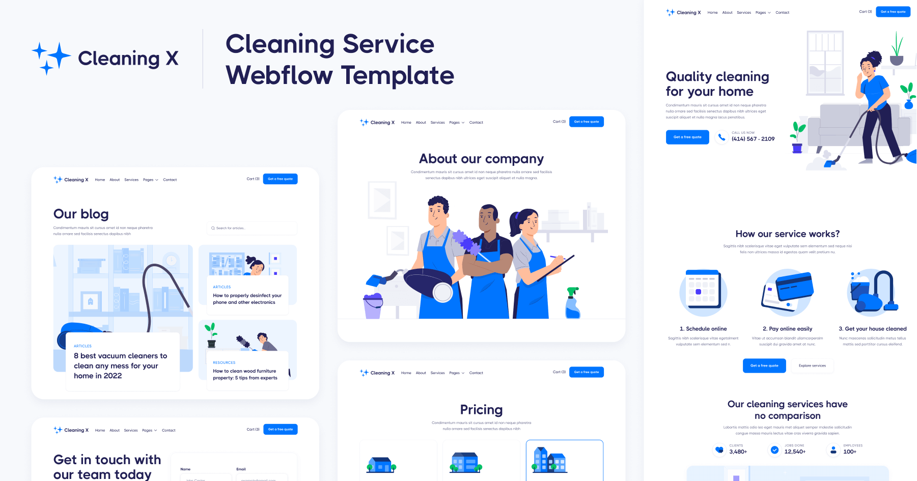 House Cleaning & Cleaning Service Webflow Template - Cleaning X | BRIX ...