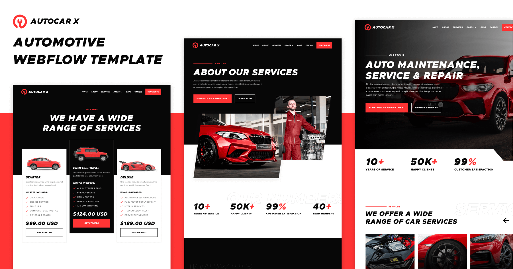 Automotive & Car Service Webflow Template - Autocar X | BRIX Template