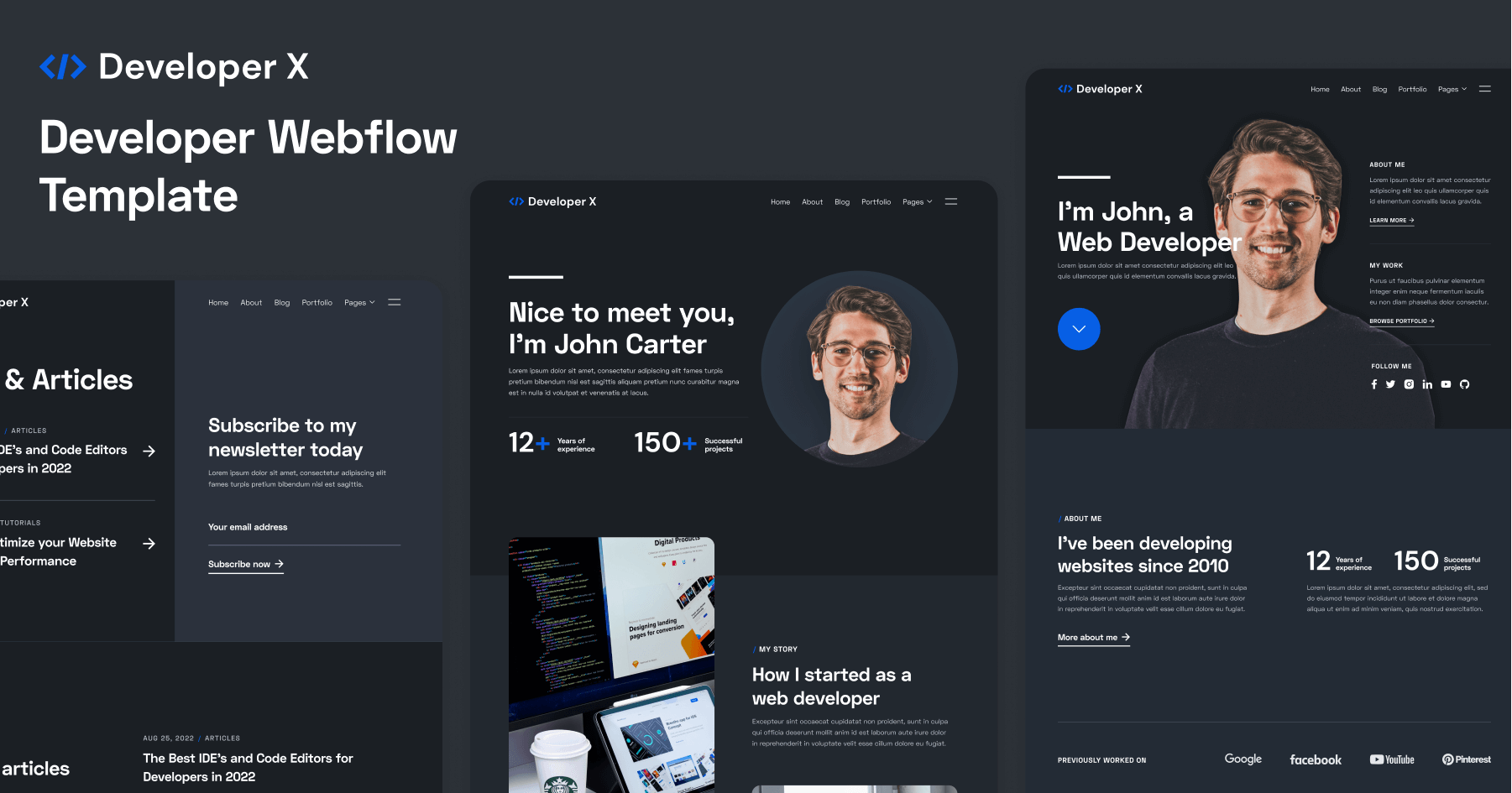 Developer Portfolio Webflow Template - Developer X | BRIX Templates
