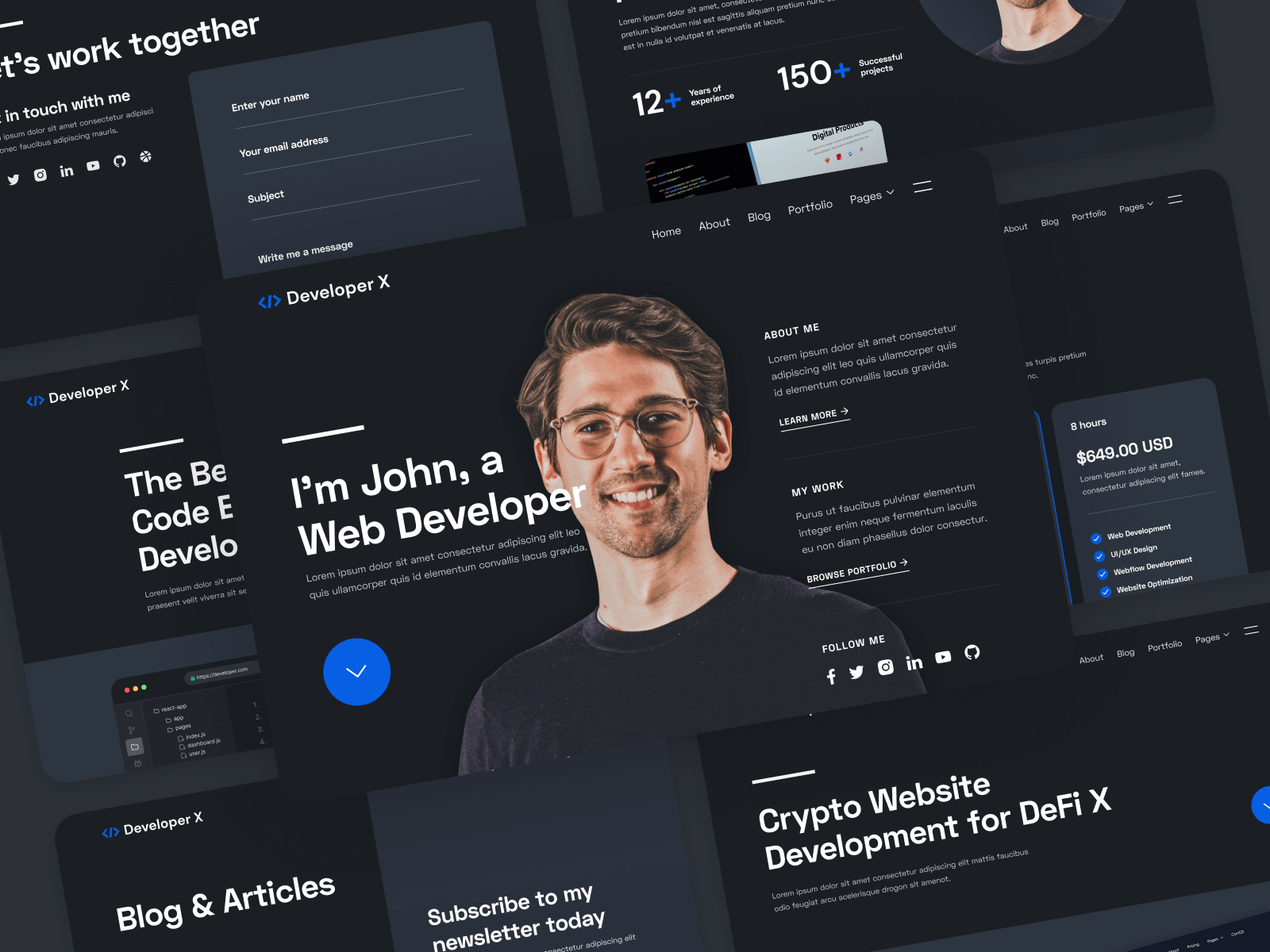 Developer Portfolio Webflow Template - Developer X | BRIX Templates