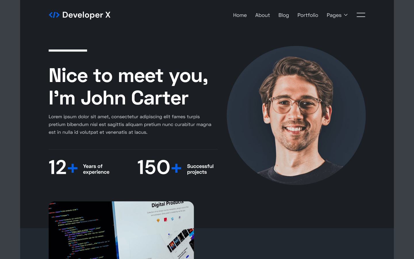 Developer Portfolio Webflow Template - Developer X | BRIX Templates