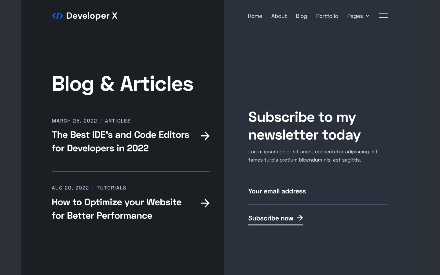 Developer Portfolio Webflow Template - Developer X | BRIX Templates