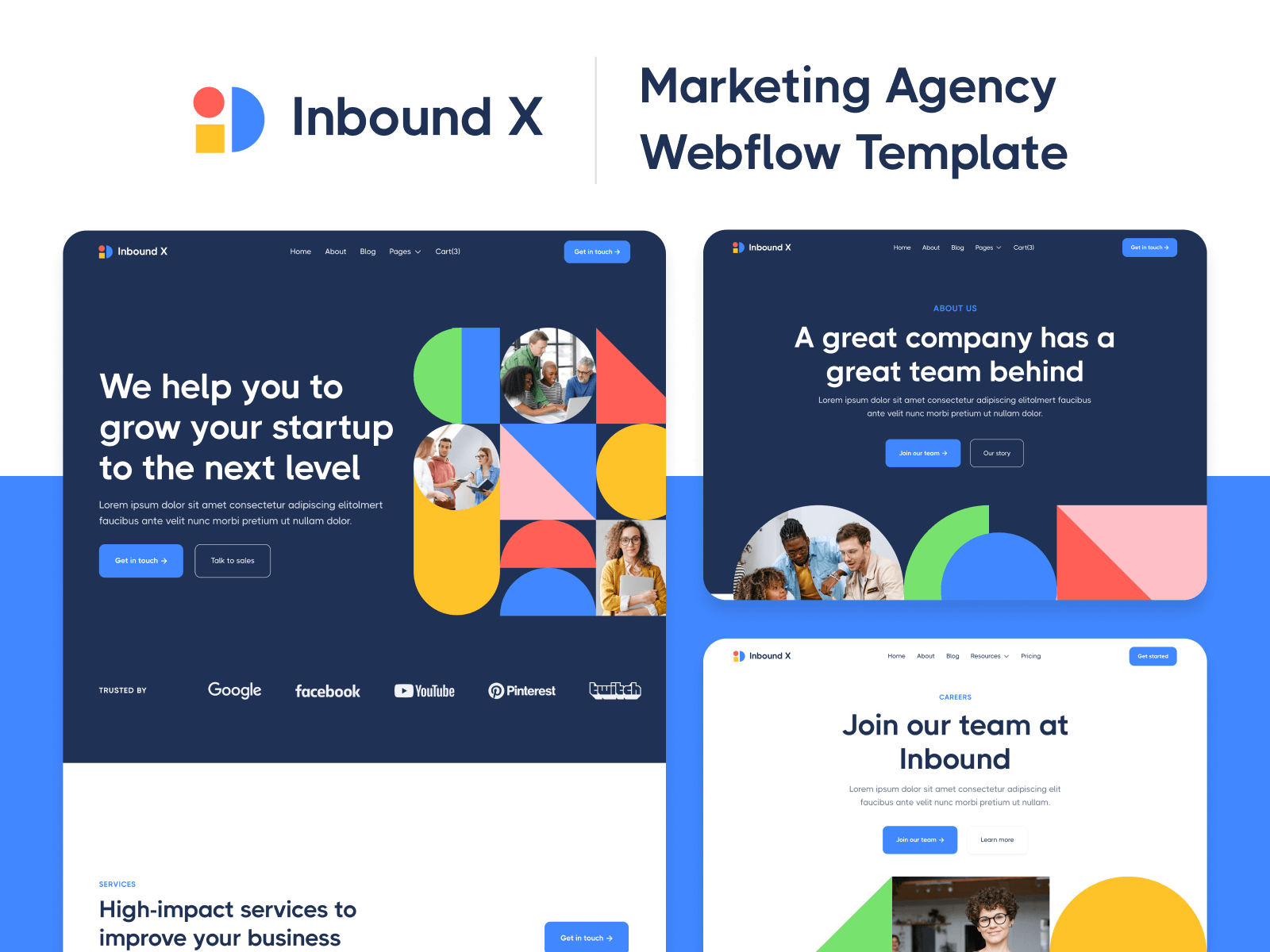 Social Media Marketing Agency Webflow Template - Inbound X | BRIX Templates