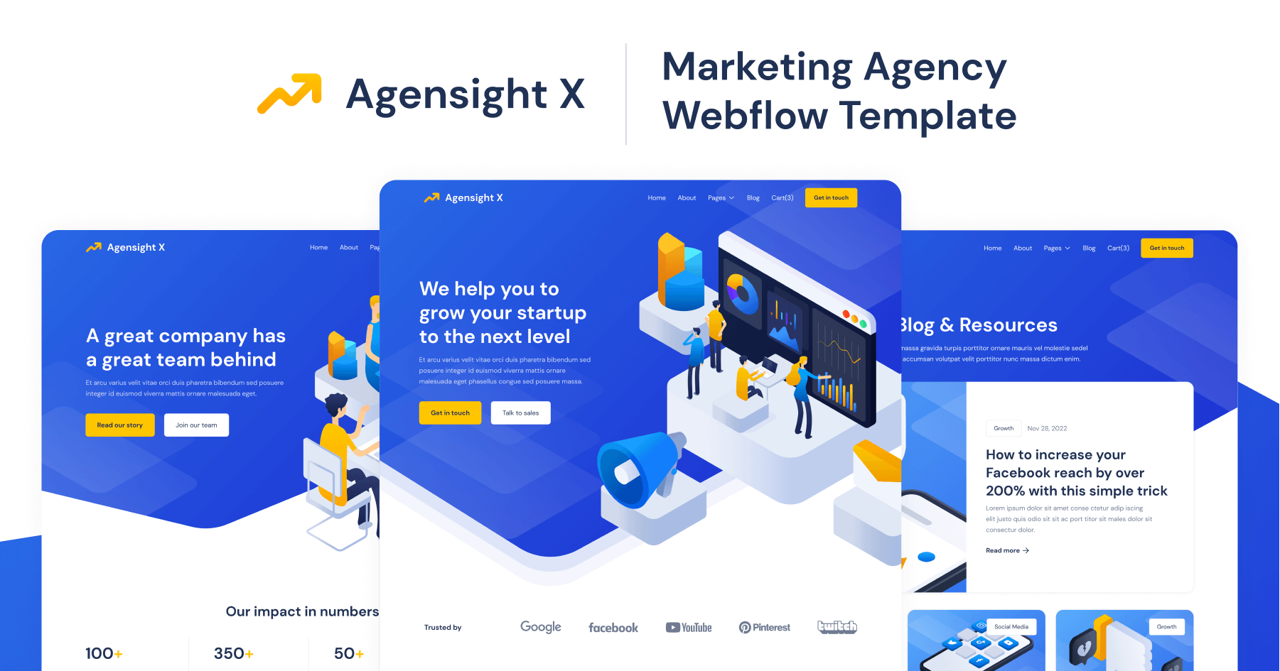 Advertising Agency Webflow Template - Agensight X | BRIX Templates
