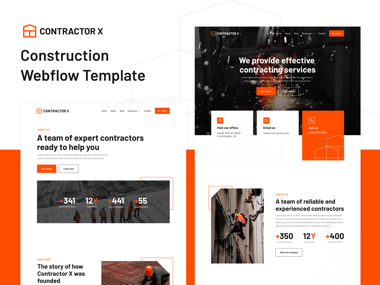 Construction Webflow Template - Contractor X | BRIX Templates