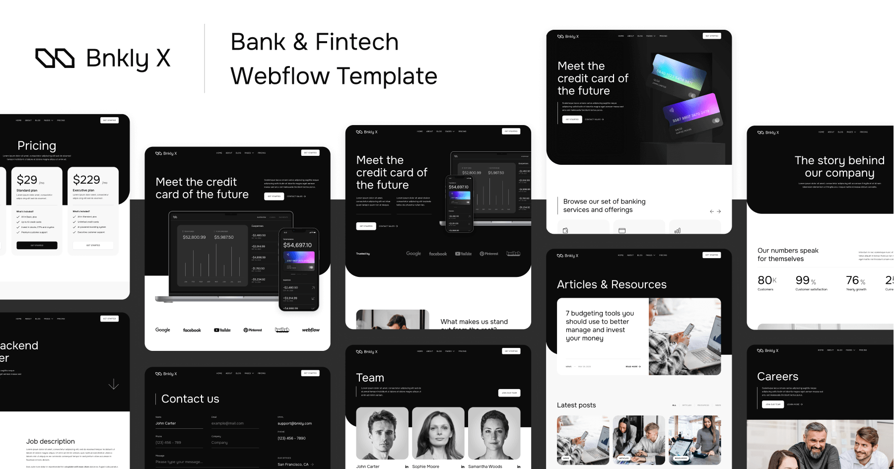 Bank & Fintech Webflow Template & UI Kit - Bnkly X | BRIX Templates