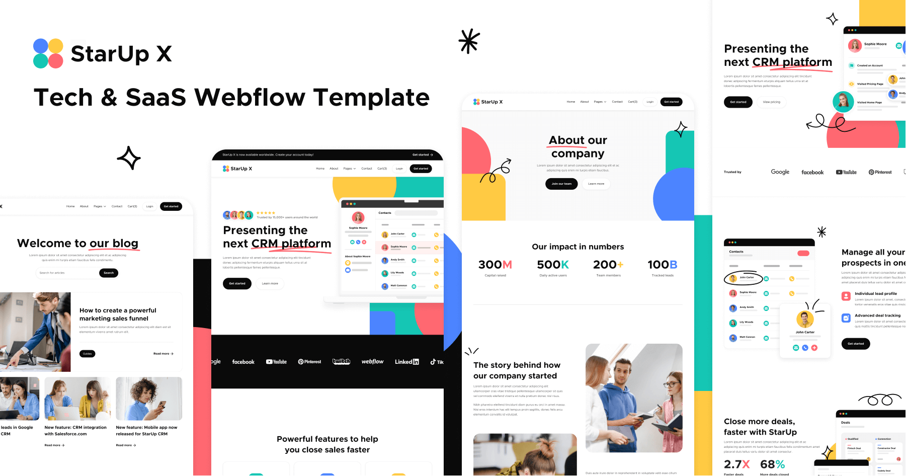 Tech & SaaS Webflow Template - StarUp X | BRIX Templates