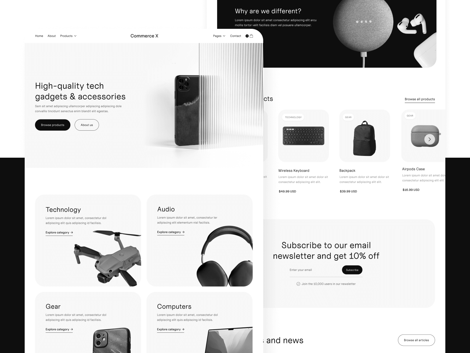 Online Ecommerce Webflow Template - Commerce X | BRIX Templates