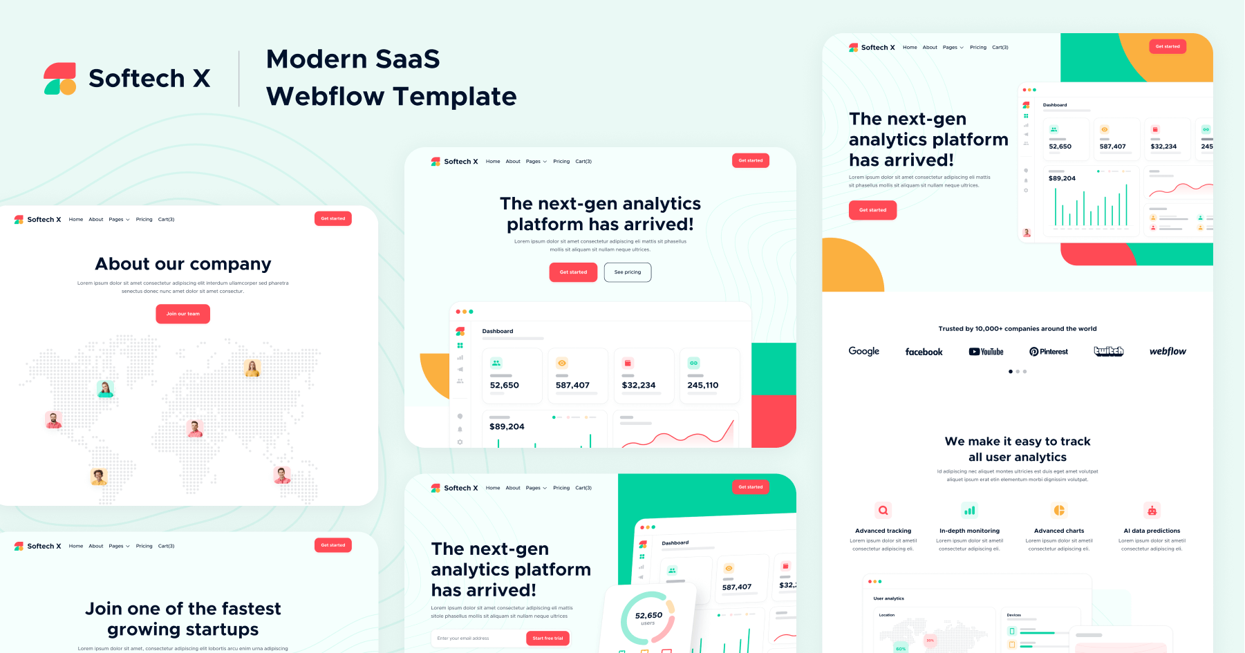 Modern SaaS Webflow Template - Softech X | BRIX Templates