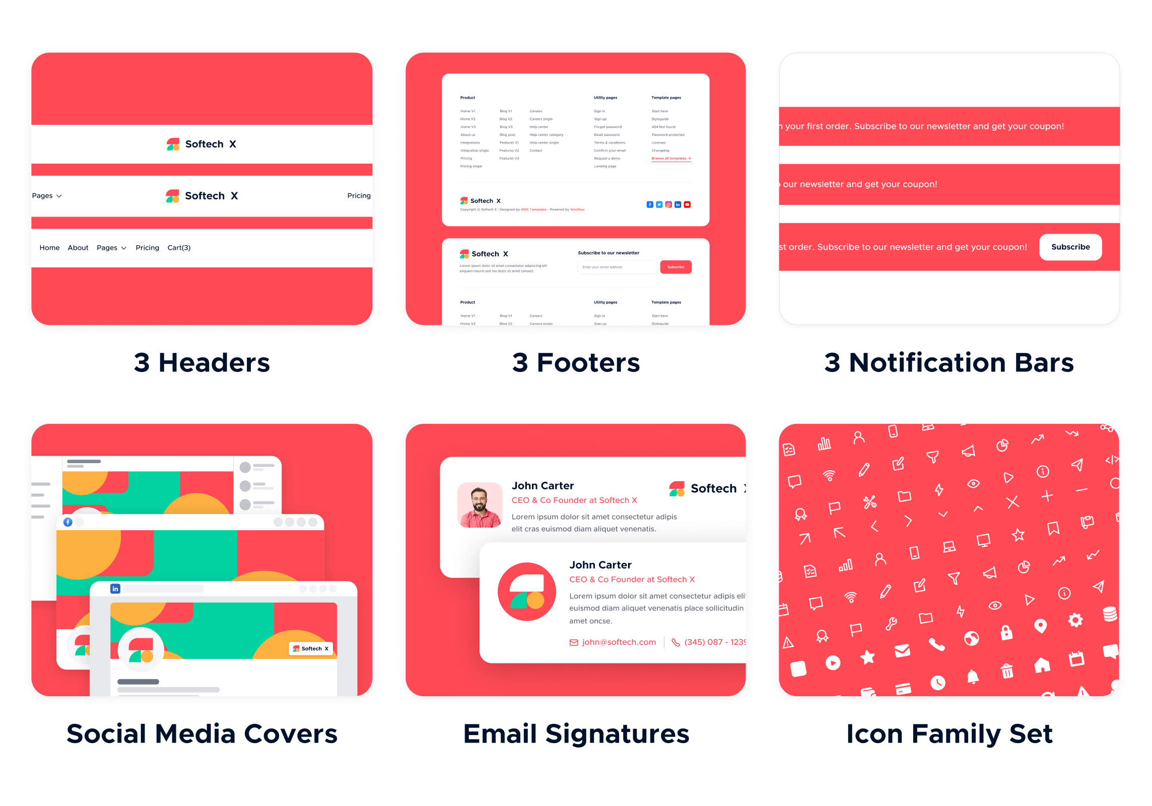 Modern SaaS Webflow Template - Softech X | BRIX Templates
