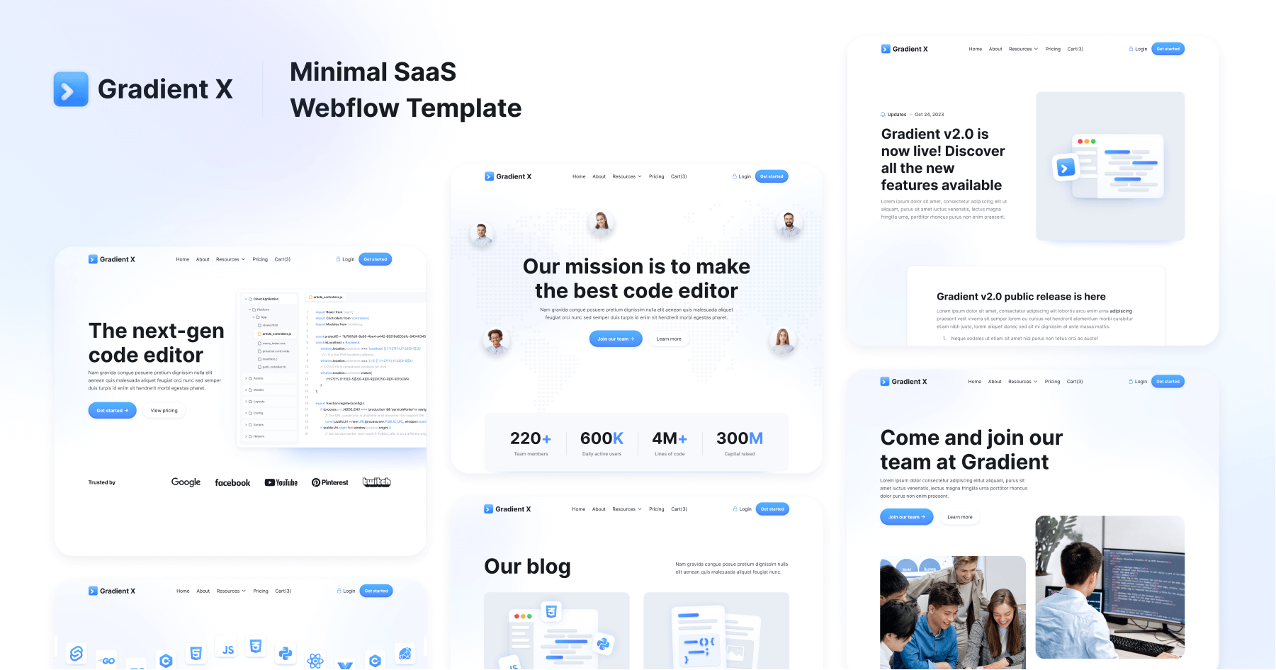 Minimal SaaS Webflow Template - Gradient X | BRIX Templates