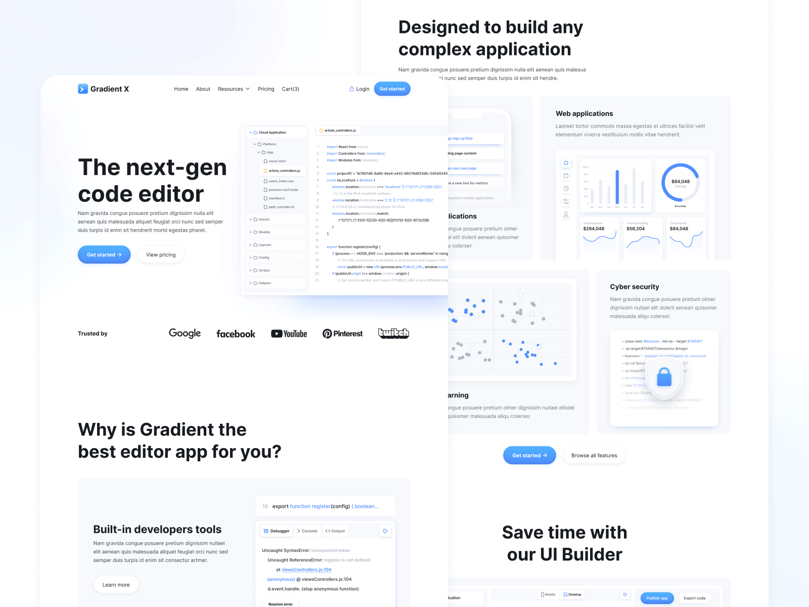 Minimal SaaS Webflow Template - Gradient X | BRIX Templates