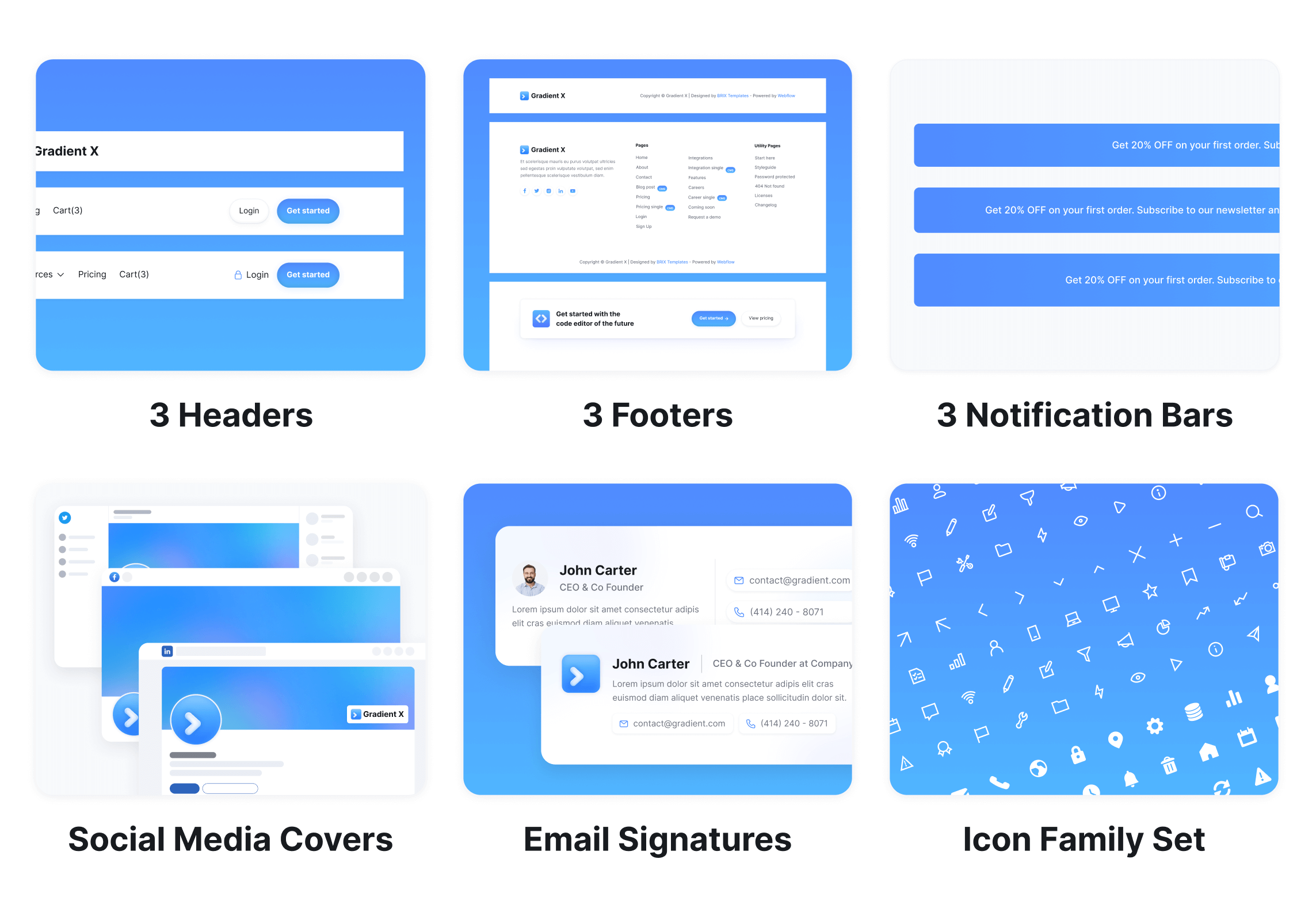 Minimal SaaS Webflow Template - Gradient X | BRIX Templates