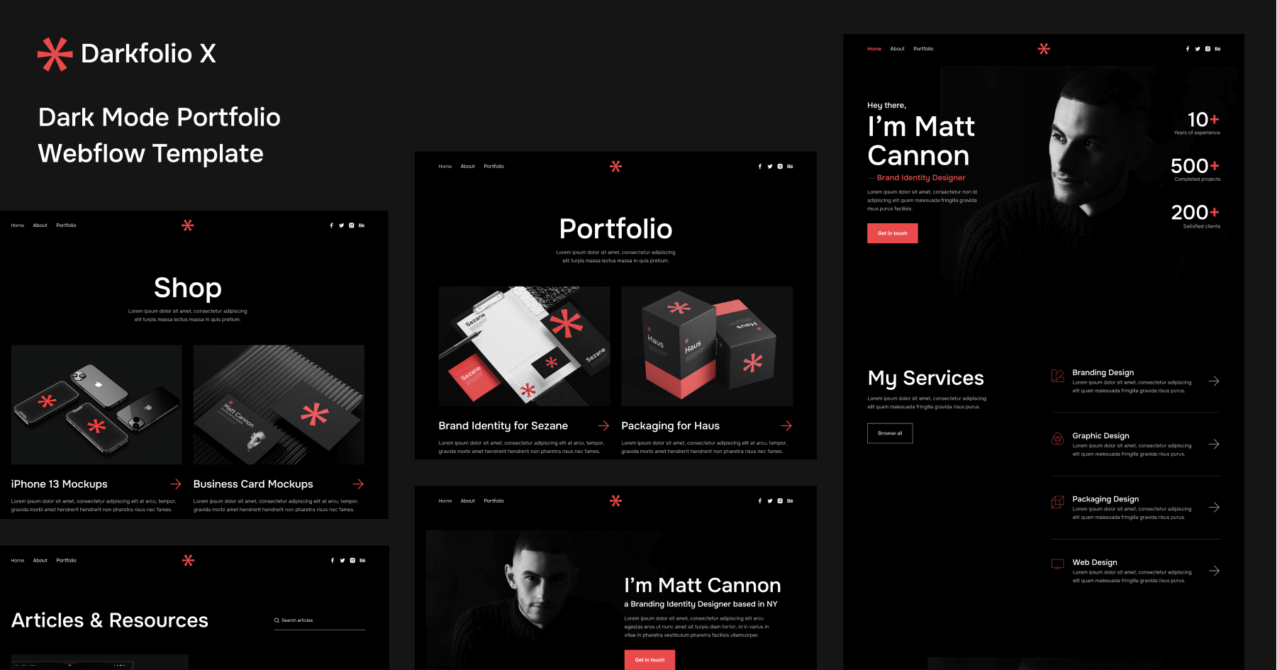 Dark Mode Portfolio Webflow Template - Darkfolio X | BRIX Templates