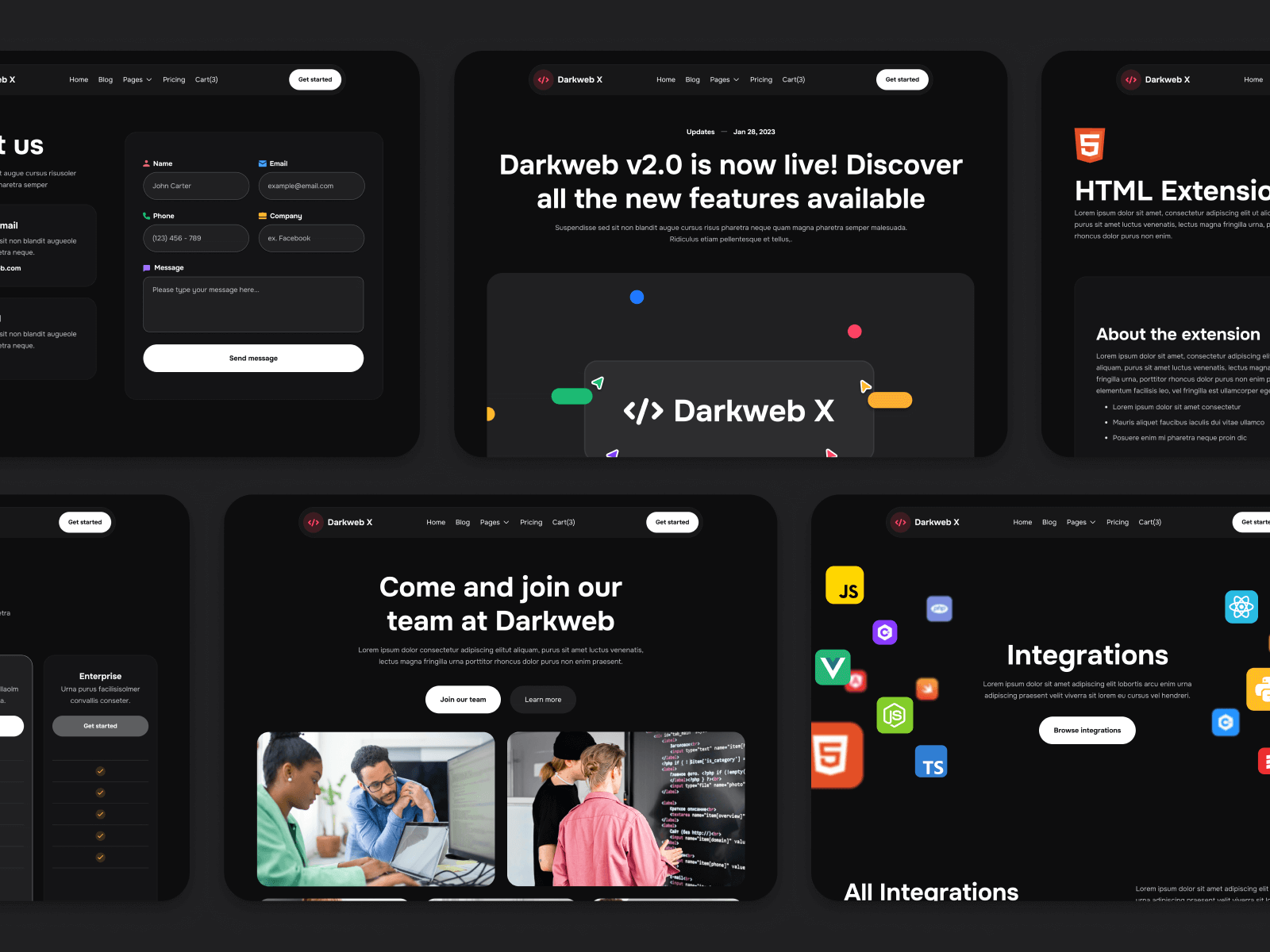 Dark Mode SaaS Webflow Template - Darkweb X | BRIX Templates
