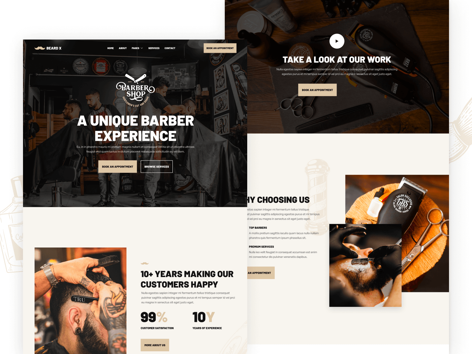 Barber Shop Webflow Template - Beard X | BRIX Templates
