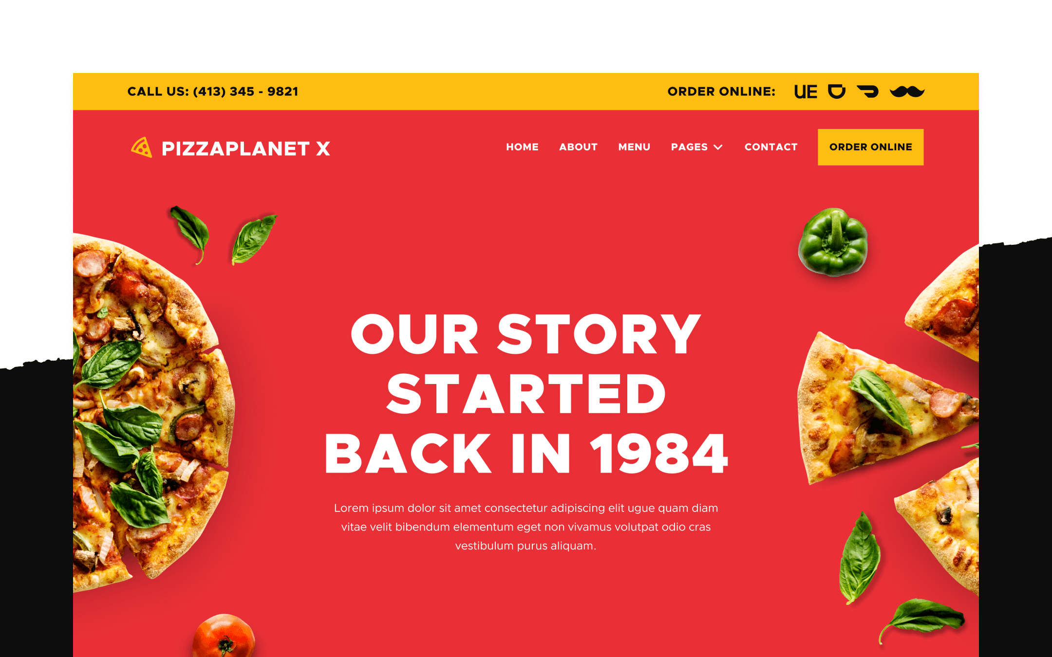 Pizza Restaurant Webflow Template - Pizzaplanet X | BRIX Templates