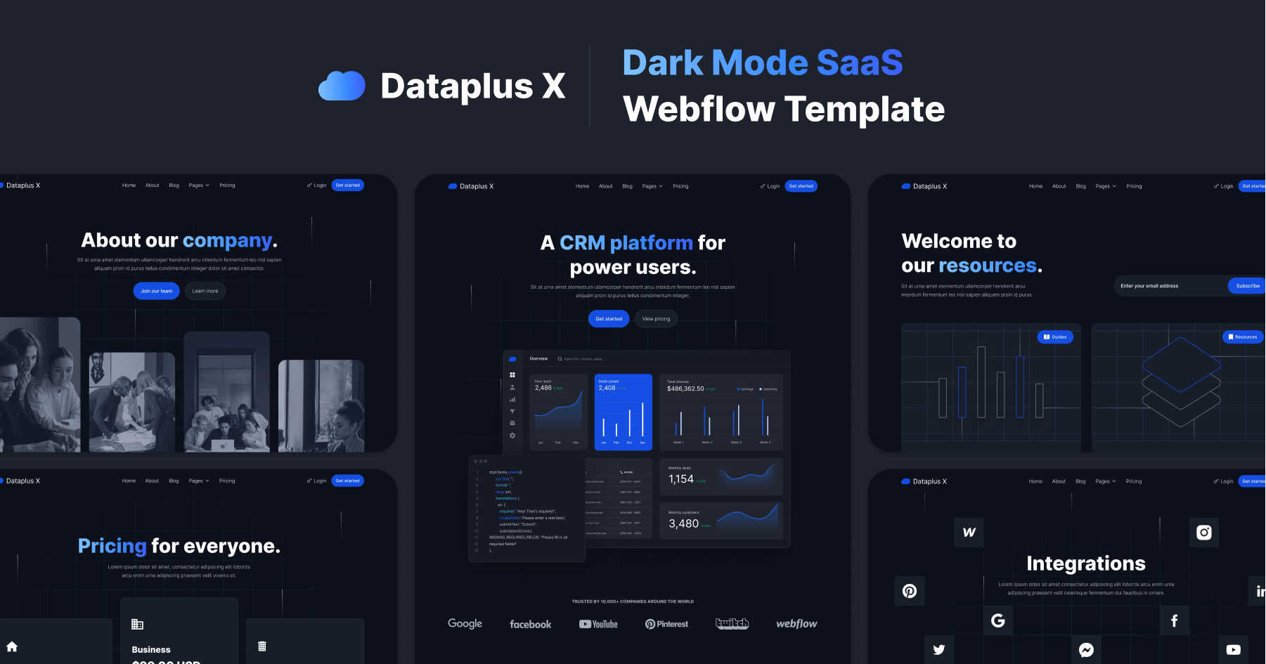 Dark Mode Technology Webflow Template - Dataplus X | BRIX Templates