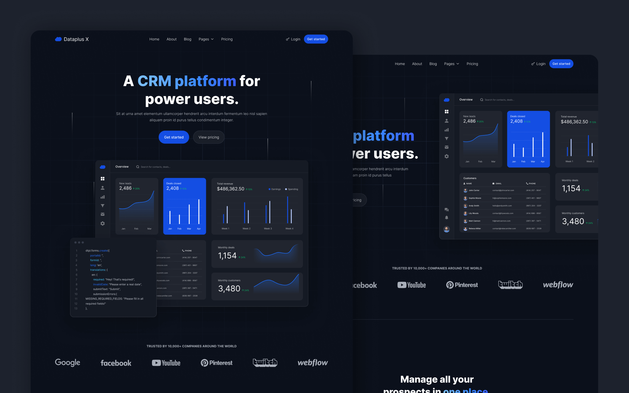 Dark Mode Technology Webflow Template - Dataplus X | BRIX Templates