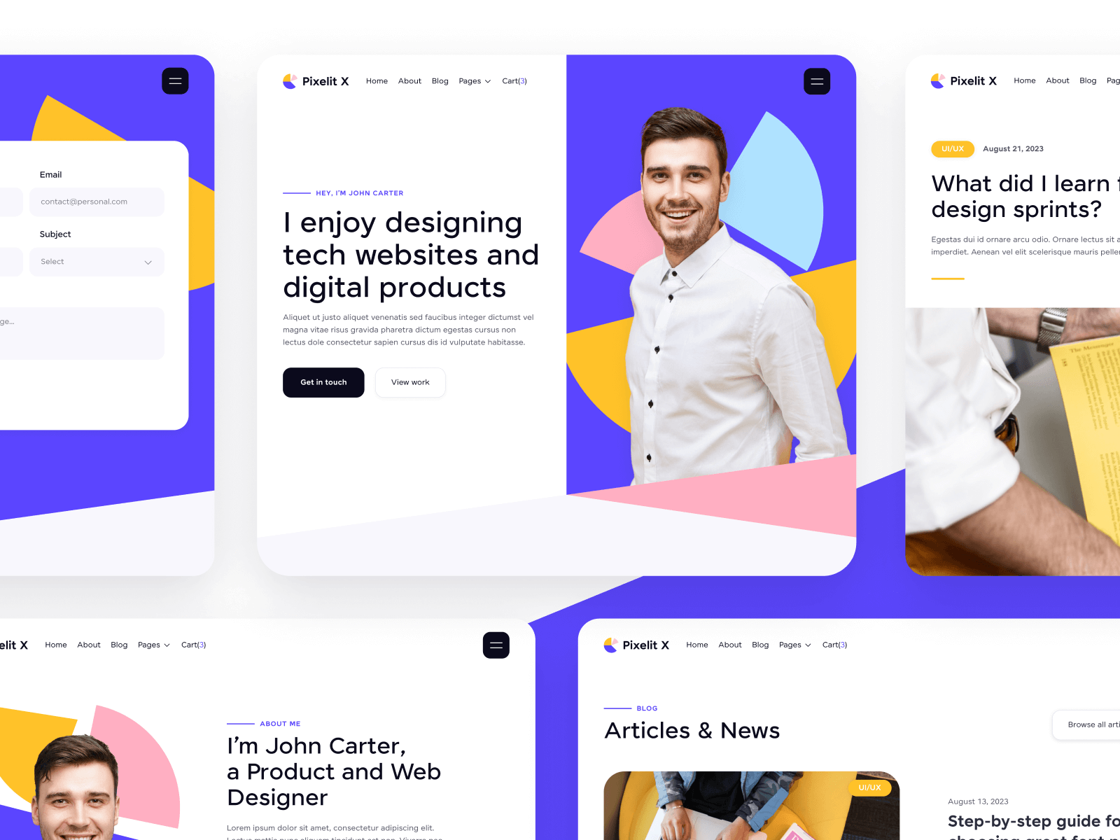 Designer Portfolio Webflow Template - Pixelit X | BRIX Templates