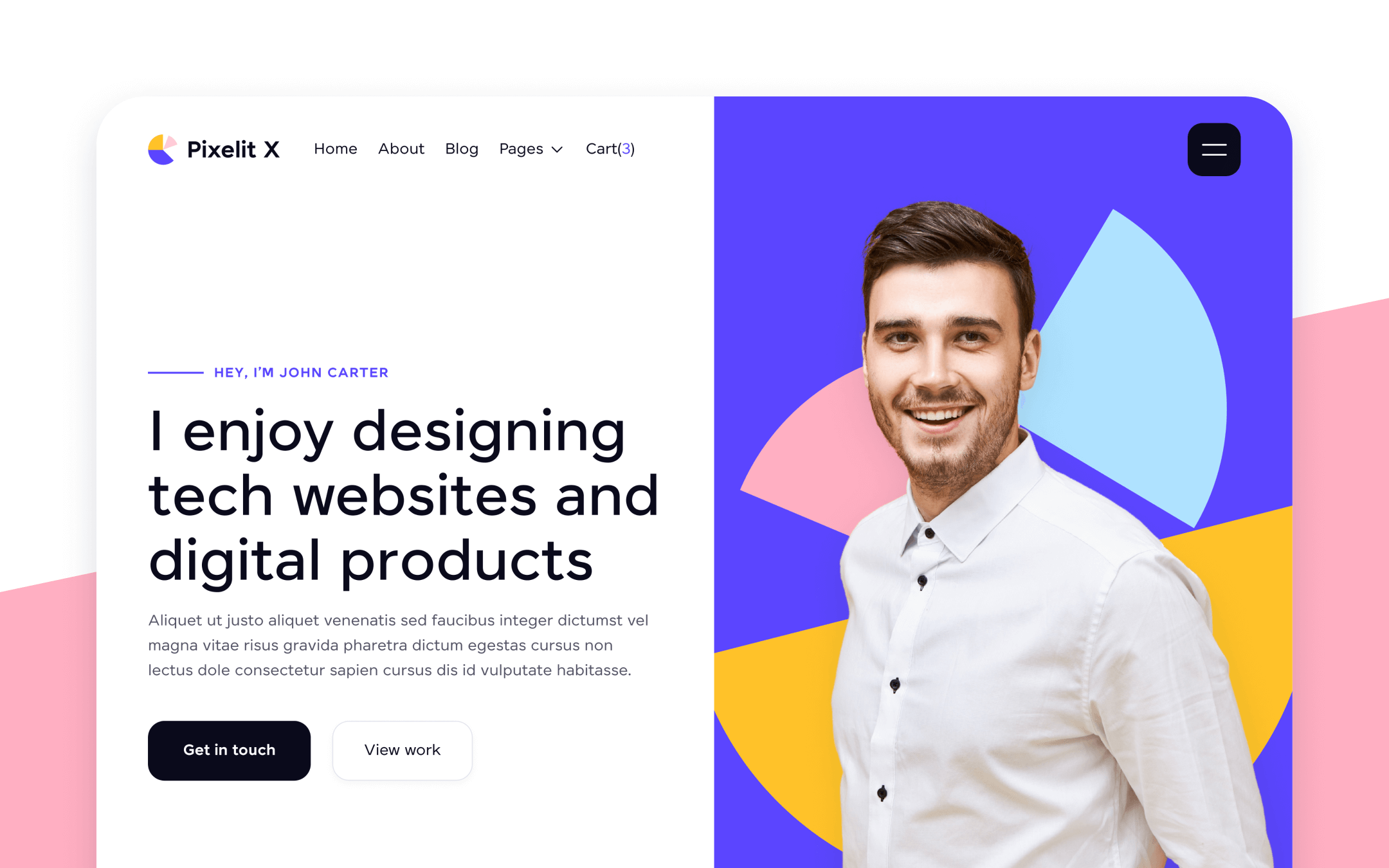 Designer Portfolio Webflow Template - Pixelit X | BRIX Templates