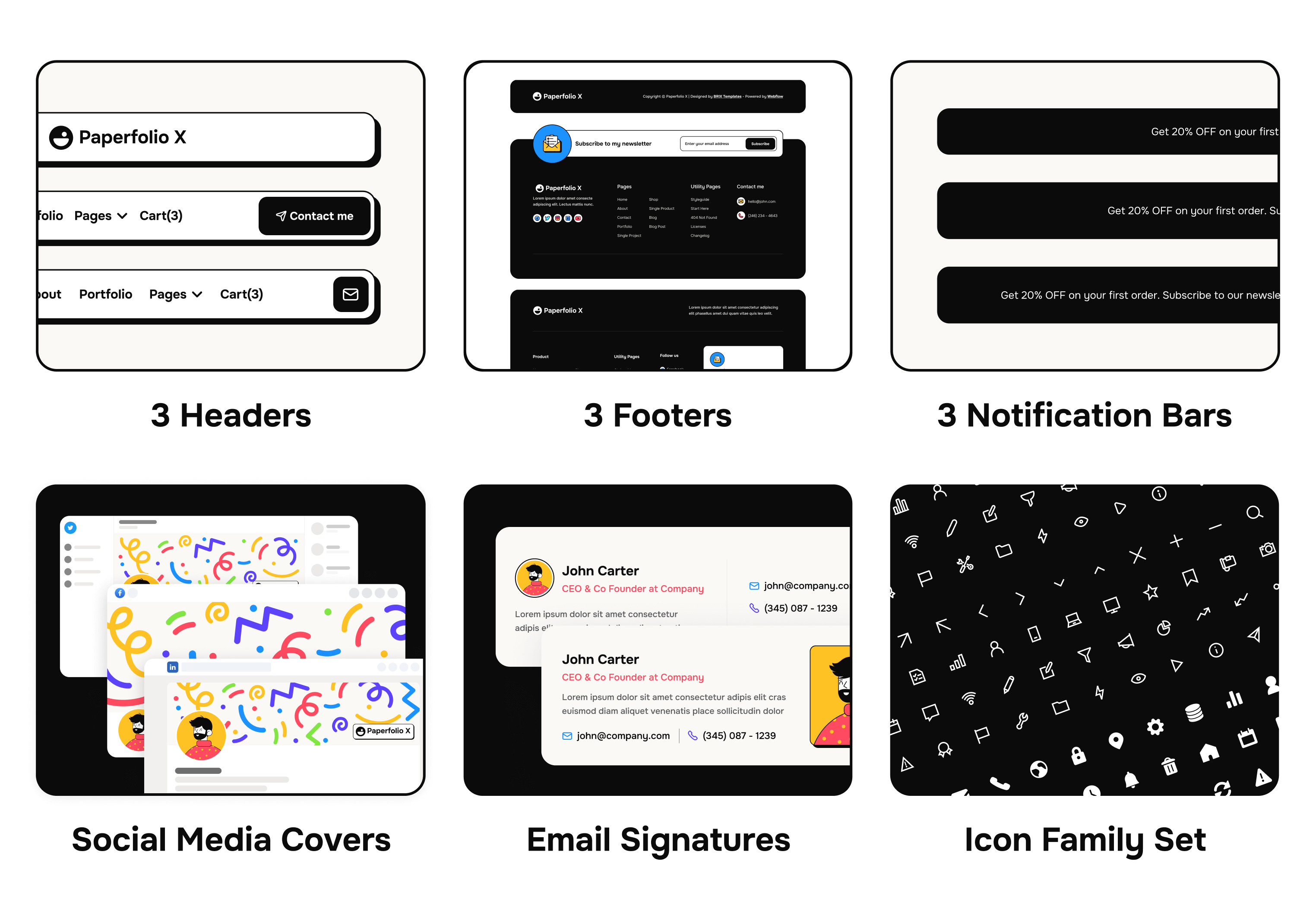 Creative Design Portfolio Webflow Template - Paperfolio X | BRIX Templates