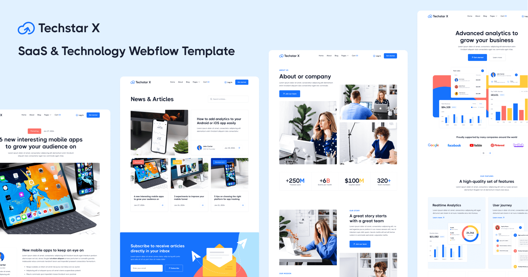 Modern Tech Webflow Template - Techstar X | BRIX Templates