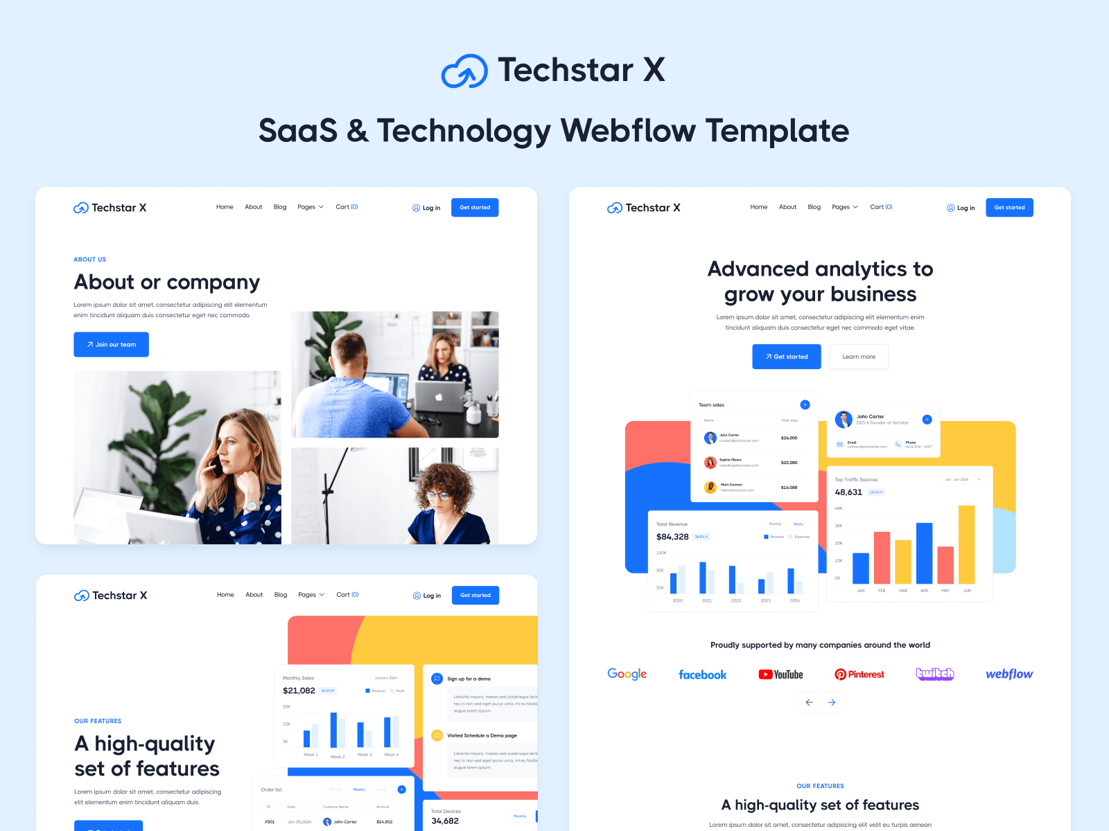 Modern Tech Webflow Template - Techstar X | BRIX Templates